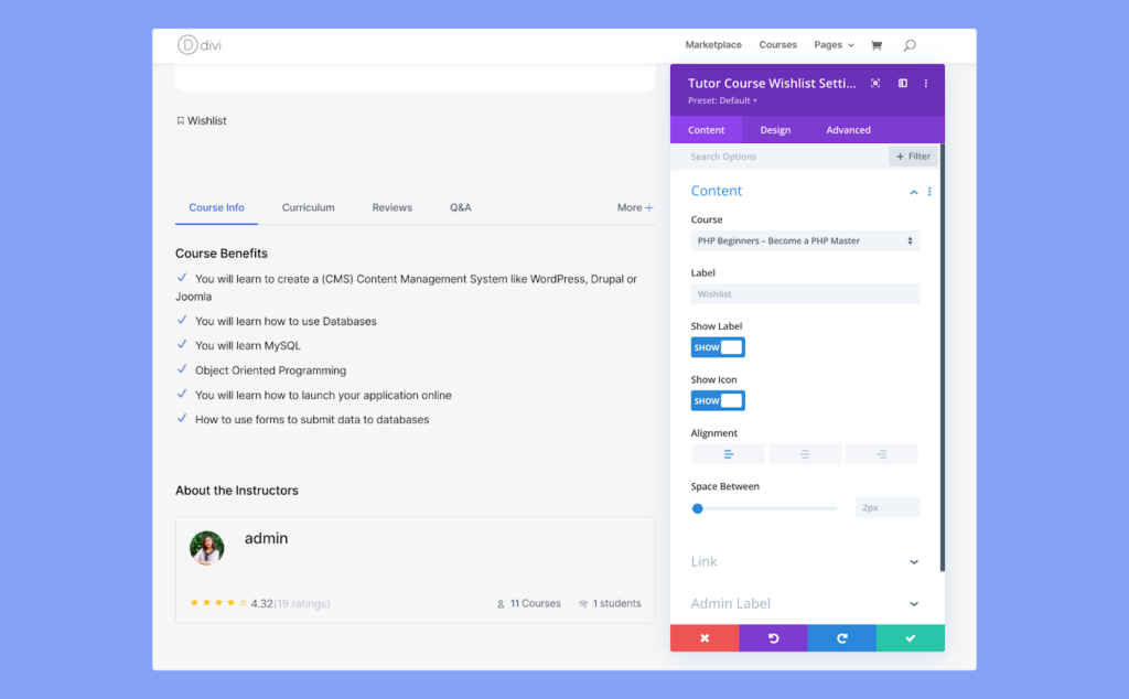 Tutor LMS Divi Updated Modules Updated With Three New Blocks, Tutor LMS ...