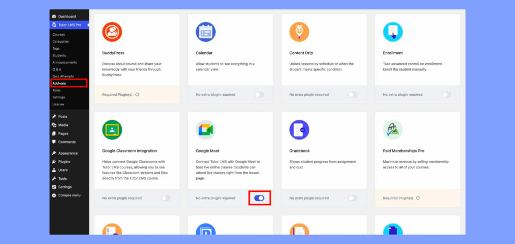 How to Integrate Google Meet in Tutor LMS for Immersive Online Learning | Tutor LMS